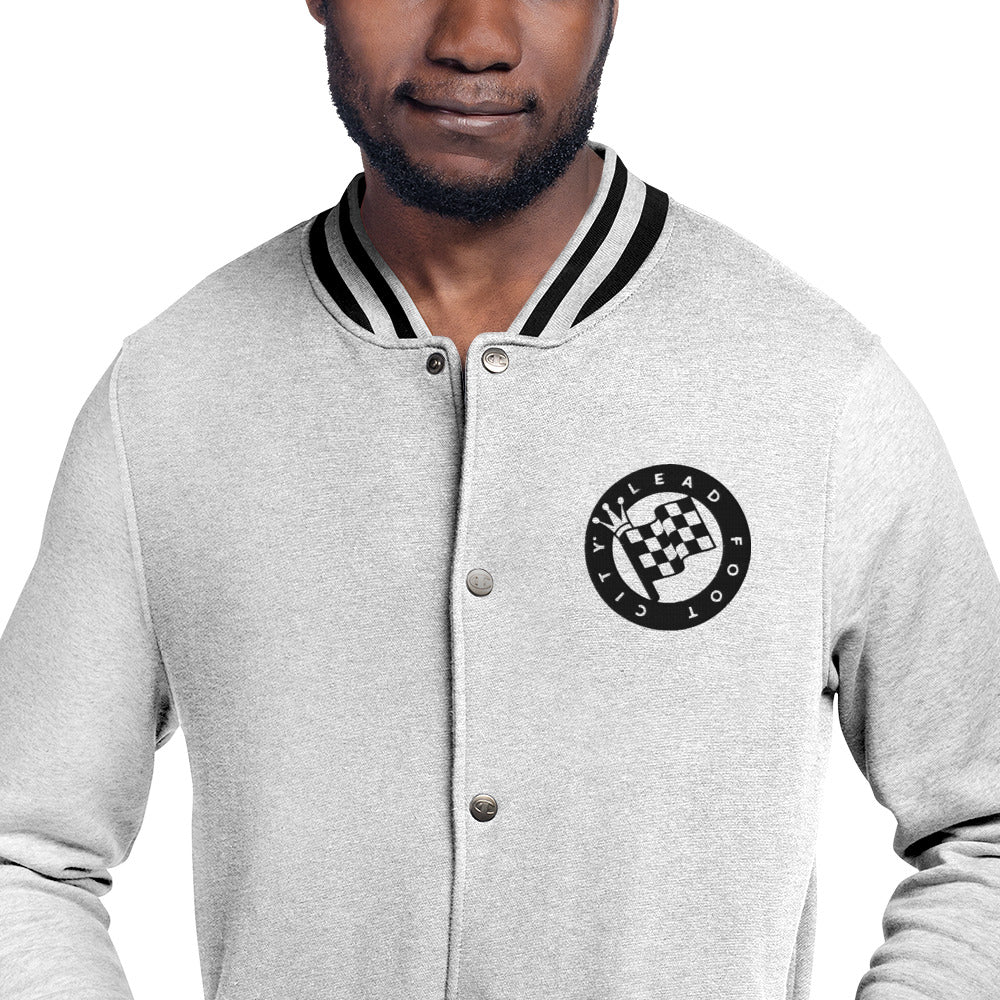 Embroidered Champion Bomber Jacket with the LFC Royal Flag – Lead Foot City